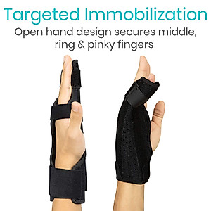 Vive Boxer Finger Splint - Supports Pinky, Ring, Middle Metacarpals and Knuckles - Right or Left Adjustable Hand Brace - Straightening for Trigger Finger, Injury, Fracture, Broken, Tendonitis (8 inch)