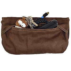 Hide & Drink, Carrying Case Compatible with Switch, Urban Travel Pouch, Soft Storage Bag, Scratch & Bump Protection, Minimalist Essentials, Waxed Canvas, Handmade, Honey Bourbon