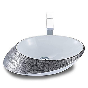 Fine Fixtures LUXURY VESSEL OVAL 20 X 15 BRUSHED SILVER