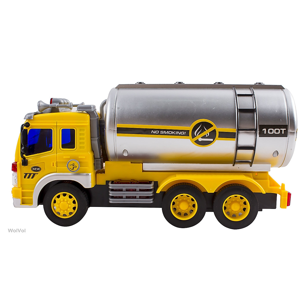 WolVolk Friction Powered Oil Tanker Truck Toy with Lights and Sounds for Kids