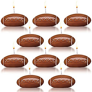 10 Count Football Shaped Candles Sports Unscented Birthday Candles Football Cake Decorations for Baby Shower Wedding Party Supply