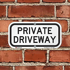 SmartSign "Private Driveway" Sign | 6" x 12" 3M Engineer Grade Reflective Aluminum