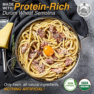 Morelli Bucatini Pasta Noodles - Premium Organic Italian Pasta from Italy - Handcrafted, Family Owned Gourmet Pasta Brand - Durum Wheat Semolina Pasta 17.6oz / 500g - Pack of 2