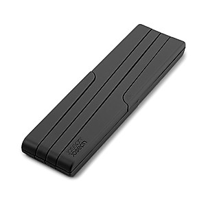 Joseph Joseph Stretch Folding Silicone Trivet for Hot Pot and Pan, Expanding non slip stand, heat resistant mat for Kitchen Countertop - Black