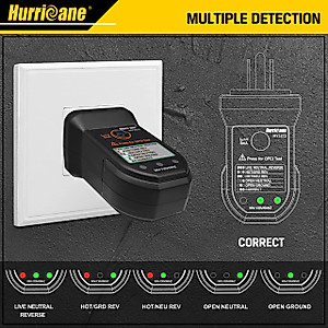 HURRICANE Non-Contact Voltage Tester and Receptacle Tester Kit, Electrical Socket Voltage Tester/12-1000V AC Voltage Detector Pen, and GFCI Outlet Tester/Receptacle Tester for Standard 3-Wire 120V