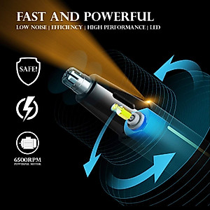 AREYZIN Ear and Nose Hair Trimmer for Men and Women Professional USB Rechargeable Nose Trimmer Nose Clippers Eyebrow Facial Hair Trimmer Body Grooming Kit IPX7 Waterproof Dual Edge Blades