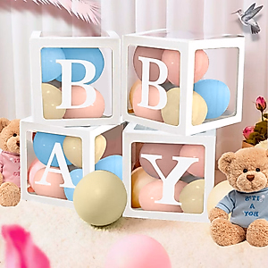 DIY Gender Reveal Party Decorations - 176pcs Pink and Blue Balloons Arch Kit, Baby Box with Letters(BABY) for Baby Gender Reveal Decor Party Supplies Boy or Girl Baby Shower Revelacion Genero Backdrop