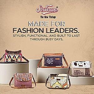 SIXTEASE Womens Shoulder Bag Vintage Style Shoulder Bags for Women - Made with Genuine Leather, Upcycled Canvas, or Hair On - Handmade, Adjustable Strap, Brass and Zinc Hardware - Believe