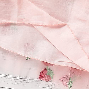 Toddler Baby Girls Tutu Dress Sleeveless Floral Print Layered Tulle Dress Little Girl Princess Dresses with Flower Headband (Strawberry, 1-2 T)