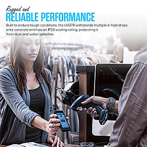 LI4278 Zebra Symbol Barcode Handheld Scanner Bluetooth Wireless Bundle - 1 Year Warranty - with Cradle, New USB Cable & Microfiber Cleaning Cloth, Black (Renewed)