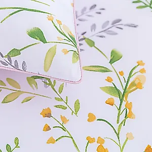 RYNGHIPY Cotton Floral Bed Sheet Set Full Size Botanical Flowers Print Girls Bedding Shabby Garden Floral Bed Sheets