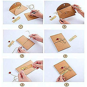 JOHOUSE Holiday Cards Dried Flowers Greeting Cards, 50PCS Handmade Vintage Kraft Blank Note Card Thank Notes, Mothers Day Cards Bulk, Happy Spring Cards