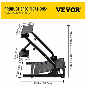 VEVOR G920 Racing Steering Wheel Stand Shifter Mount fit for Mainstream Brands Gaming Wheel Stand Wheel Pedals NOT Included Racing Wheel Stand
