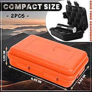 The Little Green Change 2Pcs Small Waterproof Box - Waterproof Hard Case with Foam Waterproof Case Flash Drive Storage Case Geocache Containers - Waterproof Storage Box