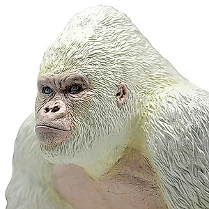 RECUR Gorilla King Kong Toys 11.8" [Largest Size] Albino Gorilla Toys Action Figure Rampage Gorilla Animal Figurine Hand-Painted Wild Ape Figure Gift for Collectors Girls Boys Age 3+