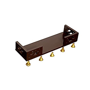 DecorDen Wooden Wall Mount Temple for Home,Wooden Home Temple/Wall Shelf/Pooja Mandir/Pooja Stand/Wooden Mandir/Devghar/Devara/Pooja Shelf/Small Temple for Office (Brown 2)
