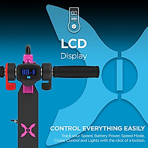 Hover-1 Flare Electric Scooter | 8MPH, 3M Range, 6HR Charge, Speed-Battery Indicator, 6 Inch Front & 5.5 Inch Back Solid Tires, 132 LB Max Weight, Cert. & Tested - Safe for Kids