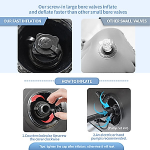 Blow Up Couch,Inflatable Chair,Inflatable Couch with Armrest,Foot Stool＆Cup Holder, Portable Lazy Sofa,Inflatable Lounger with Comfy Flocked Surface for Rooms,Party,Camping,Garden,Tavel (Grey)