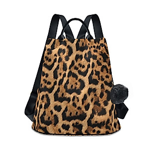 Sletend Cute Backpack for Women Leopard Print Casual Daypack Backpacks with Side Pocket Women’s Travel Backpack