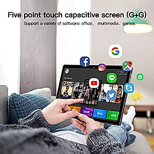 OUZRS Tablet 10 Inch Android 11 GMS, 4GB de RAM 64GB ROM/TF 256GB 1.8Ghz Tablet PC 8-Core 6000mAh Dual Cámara Tablet Android WiFi Bluetooth Netflix Type-C(WiFi Version),Black