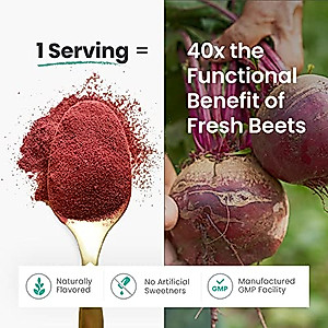 HumanN SuperBeets Black Cherry - Beet Root Powder - Nitric Oxide Boost for Blood Pressure, Circulation & Heart Health Support - Non-GMO Superfood Supplement - Natural Black Cherry Flavor, 30 Servings