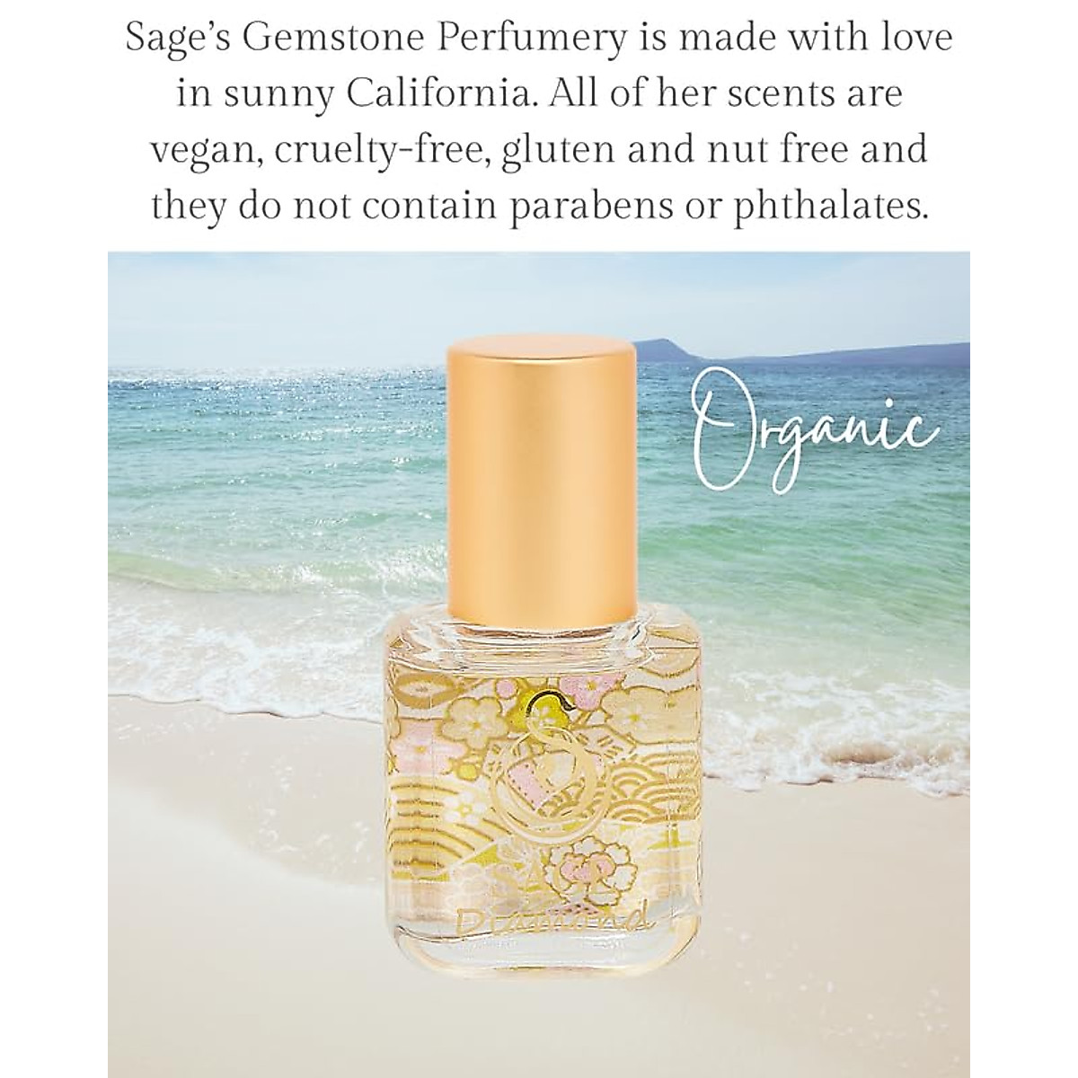 Diamond Organic Perfume Oil Extract Roll-On by Sage- 1/4 oz, Vegan & Cruelty-Free, Subtle Scent, Sandalwood, White Amber, Musk