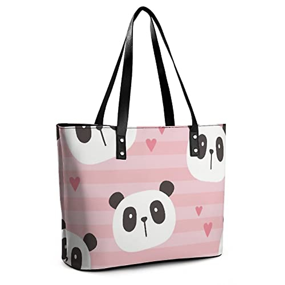 Womens Handbag Panda Patterns Leather Tote Bag Top Handle Satchel Bags For Lady