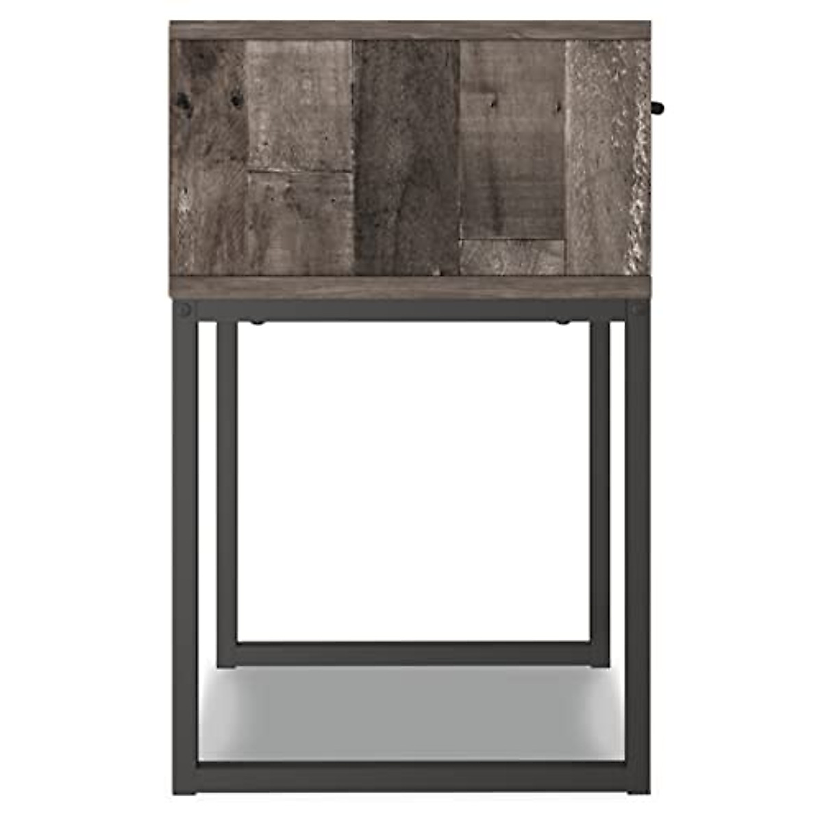 Signature Design by Ashley Neilsville Industrial 1 Drawer Nightstand with Metal Legs, 26" Tall, Gray & Black