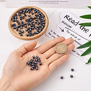 FASHEWELRY 500Pcs Acrylic Cube Letter Beads 5x5x5mm Black Square Letter C Alphabet Beads for DIY Bracelet Necklace Jewelry Making