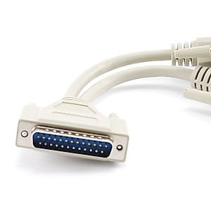 CablesOnline 8 inch DB25 Parallel Male/Dual Female Y-Splitter Printer Cable (YS-005)