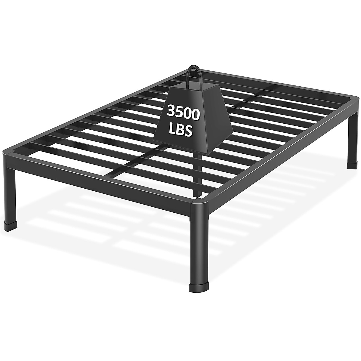 Yitong Angel California King Bed Frame with Round Corner Edge Legs, 14 Inch Tall 3500 lbs Heavy Duty Metal Platform Bed Frame California King Size, No Box Spring Needed/Noise Free/Non-Slip
