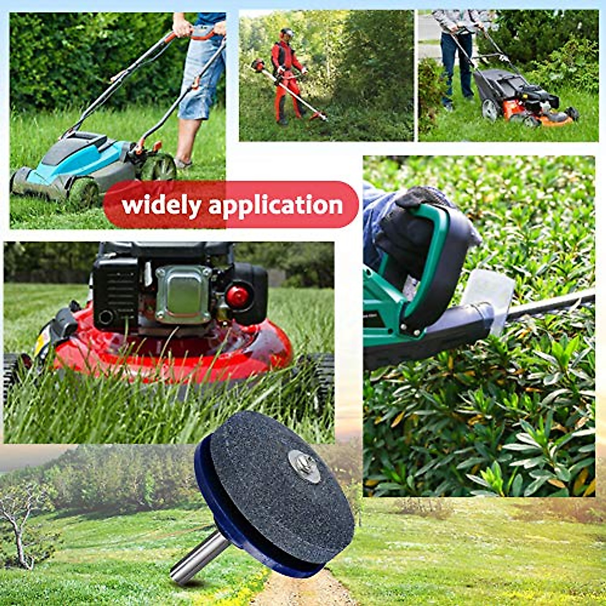 Crafts Man 5 Packs Lawn Mower Blade Sharpener Lawn Mower Sharpener for Any Power Drill Hand Drill by (5 pcs Blue)