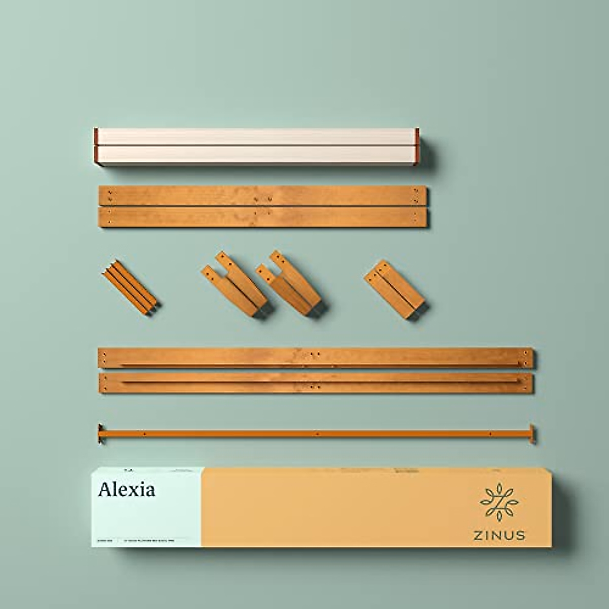 ZINUS Alexia Wood Platform Bed Frame, Solid Wood Foundation, No Box Spring Needed, Wood Slat Support, Easy Assembly, Rustic Pine, King