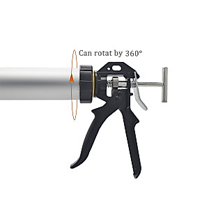 ZHTOOL 600ml Caulking Gun with Aluminum Barrel for 10oz/20oz Sausage Pack,10oz Cartridge and Bulk Application