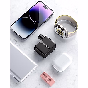 AIRBANK Electric Bike Pump Pocket, 100PSI Mini Cordless Bicycle Pump with Rechargeable Battery for Shrader & Presta Valves