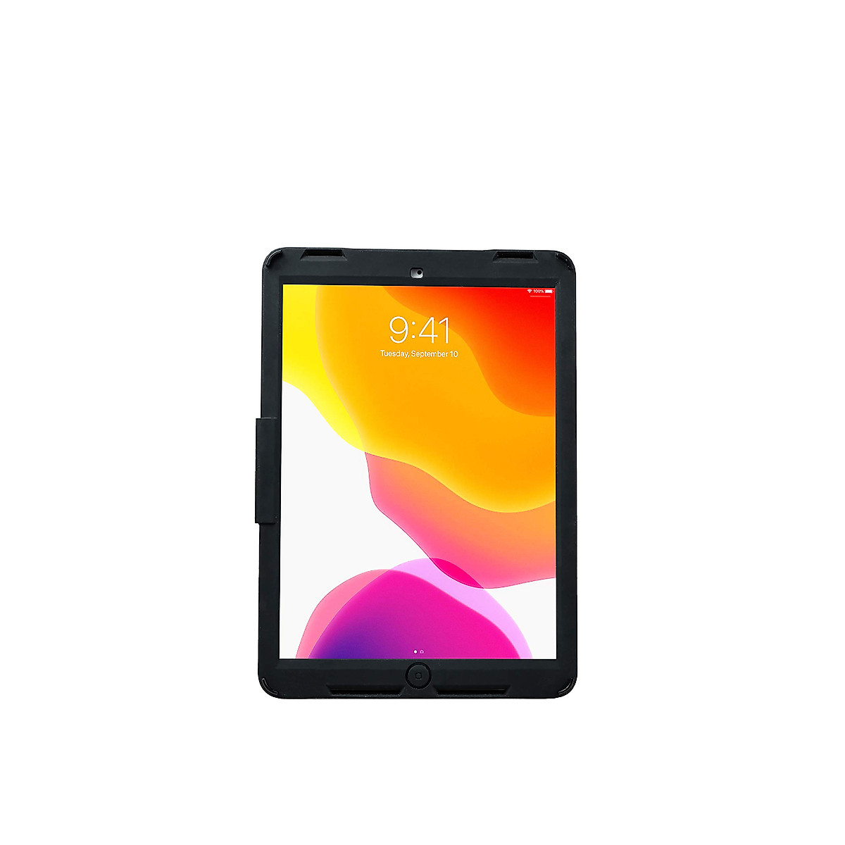 Security Tablet Case – CTA’s Security Case with Kickstand - Rugged Silicone Jacket and Anti-Theft Galvanized Steel Cable for iPad 7th/8th/9th Gen 10.2” - Black (PAD-SCKT10)