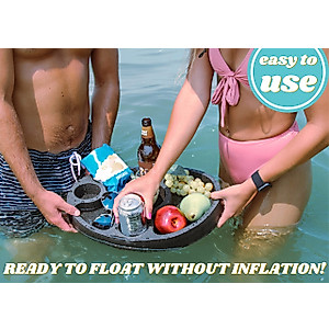 Polar Whale Floating Mini Bar Drink Holder Refreshment Table Tray for Pool Beach Party Float Lounge Durable Foam 17 Inches Large 7 Compartments UV Resistant