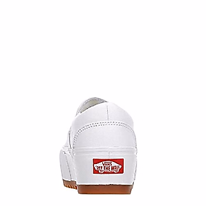 Vans Unisex Asher Platform Sneaker - Slip On Style - Canvas White 9