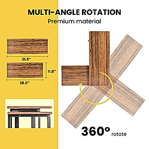 VIVOHOME Sofa Side Table 360° Rotating Mobile End Table Movable Laptop Table with 2 Tiers Storage Shelves 6 Universal Casters for Home Office