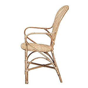 Baxton Studio Lalaine Dining Chair, One Size, Natural Brown