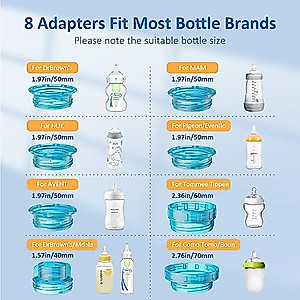 Bottle Warmer,Portable Bottle Warmer with 8 Adapters, Cordless Travel Bottle Warmer with 5 Accurate Temperature Control, Rechargeable Baby Bottle Warmer for Breastmilk or Formula