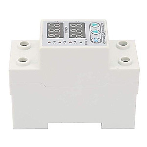 Double LED Display Single Phase Adjustable Voltage Current Protector Voltage Protective Device AC230V 63A 81 x 36 x 60mm