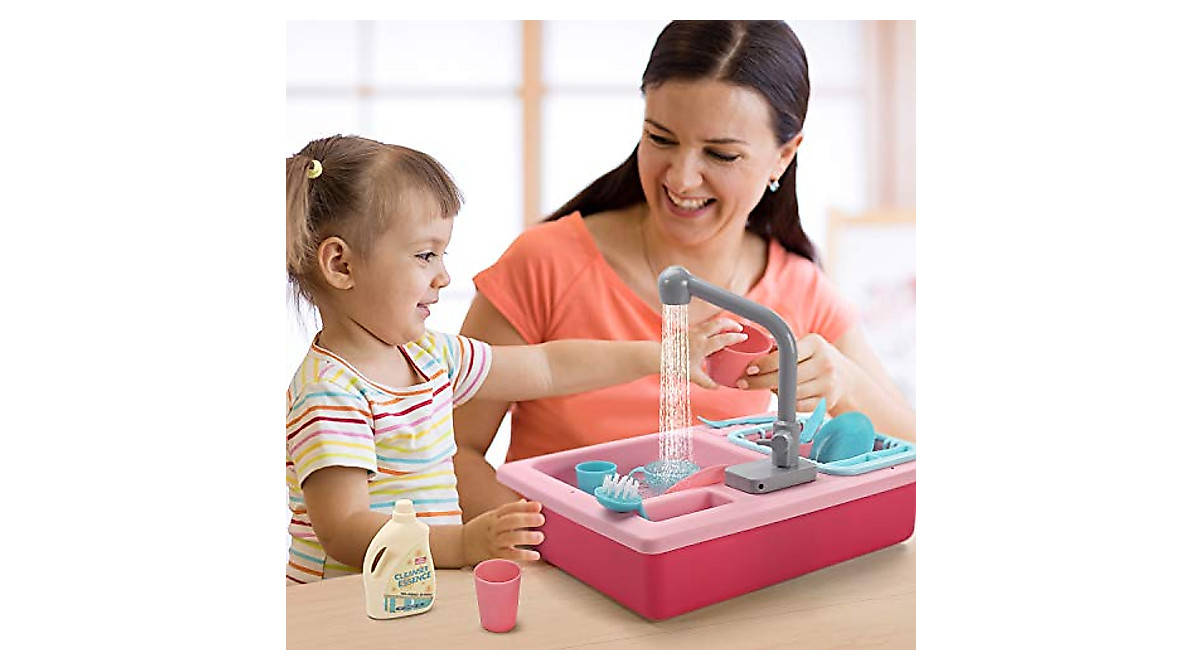 CUTE STONE Kids Kitchen Sink Toy - Fun & Educational