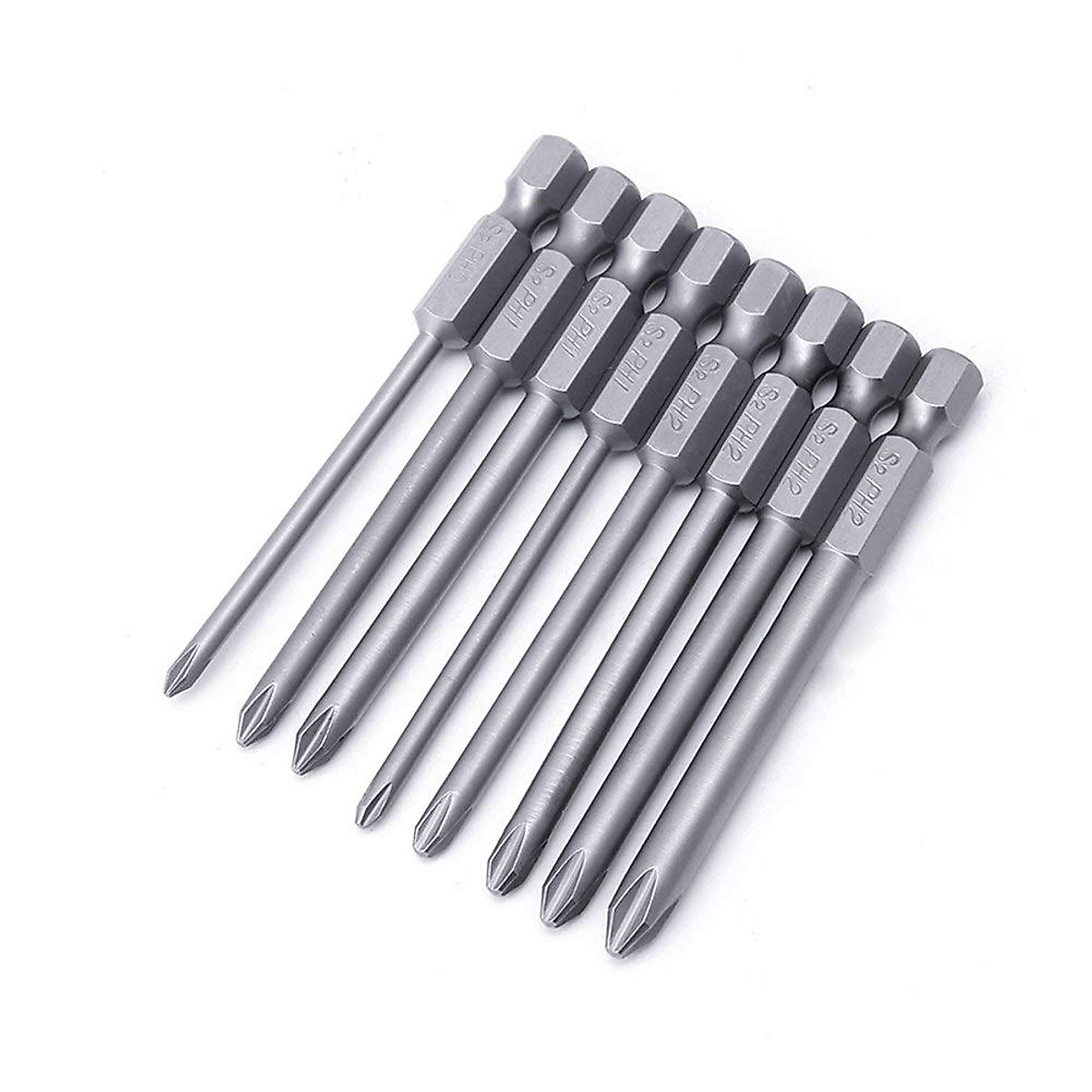FURLOU Home Improvement Repair Screwdriver Tool 8pcs 75mm Long Magnetic Head Cross Hex Alloy Steel Screwdriver Bits Set Screwdriver