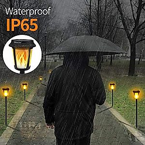 Keenstone Solar Lights, Waterproof Solar Torch Lights with Flickering Dancing Flame, 4 Lighting Effects Auto On/Off Outdoor Decorative Lighting for Holiday Party Pool Yard Decor Christmas Gift 2 Pack