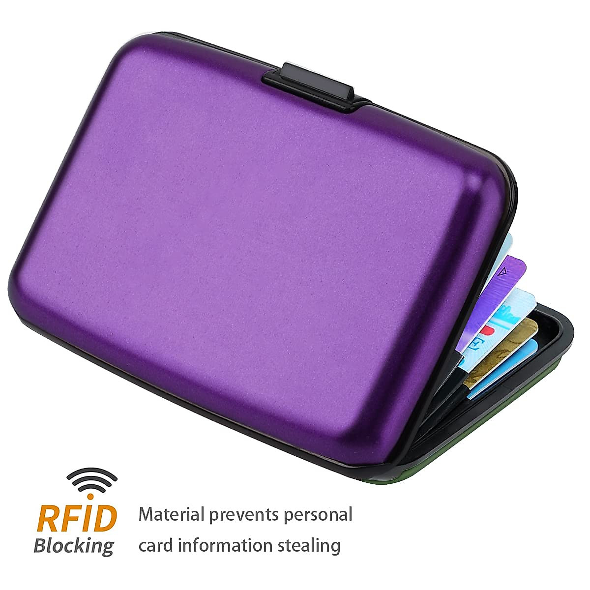 Coco Rossi Mini Credit Card Holder for Women,RFID Blocking Slim Hard Card Case ID Case Travel Wallet, Dark Purple.