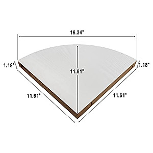 SCUNDA White Corner Shelf, Concealed Bracket Corner Shelf White for Wall, Wooden Floating Corner Shelves for Bedroom, Living Room, Kitchen, Bathroom(3-Pack)