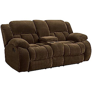 BOWERY HILL 20" Modern Fabric Upholstered Reclining Loveseat in Chocolate