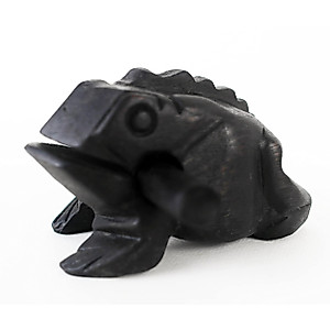 Guiro Percussion Instruments Wooden Frog 3 Pieces Set of 3 Natural Wood Güiro Frog 10-8-5 cm Black Green Wood Carving