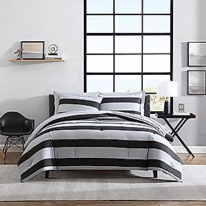 Nautica- Queen Duvet Cover Set, Cotton Reversible Bedding with Matching Sham(s), Designer Home Décor (Lawndale Grey, Queen)